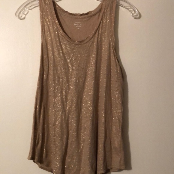 J. Crew | Tops | J Crew Metallic Gold Linen Shirt | Poshmark